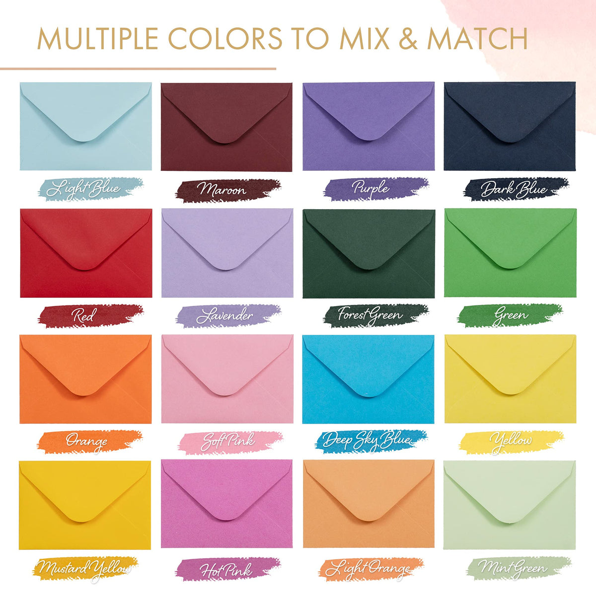 Gift Card Envelopes - 160-Count Mini Envelopes, Paper Business Card En ...